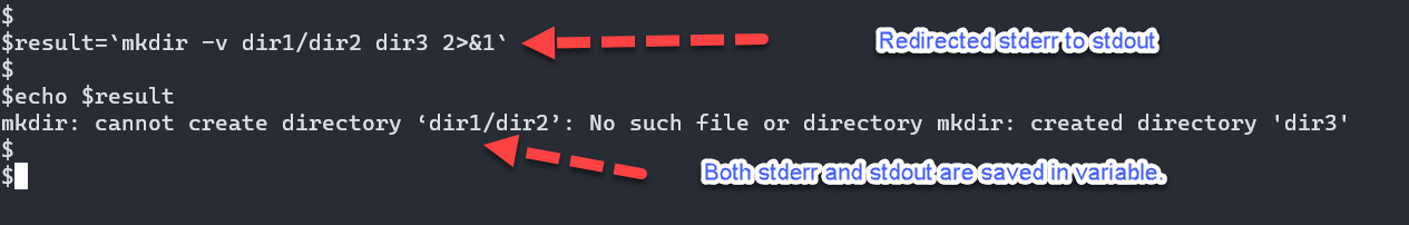 Linux Store Stderr In A Variable